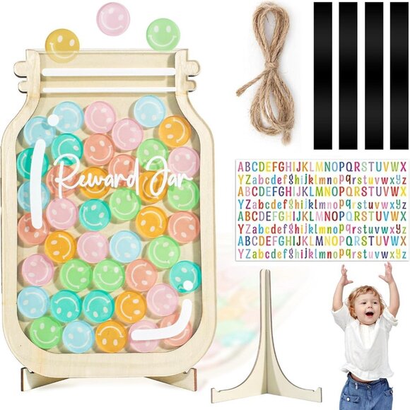 Art | Personalized Magnetic Reward Jar Smiley Faces Jar With Colorful ...
